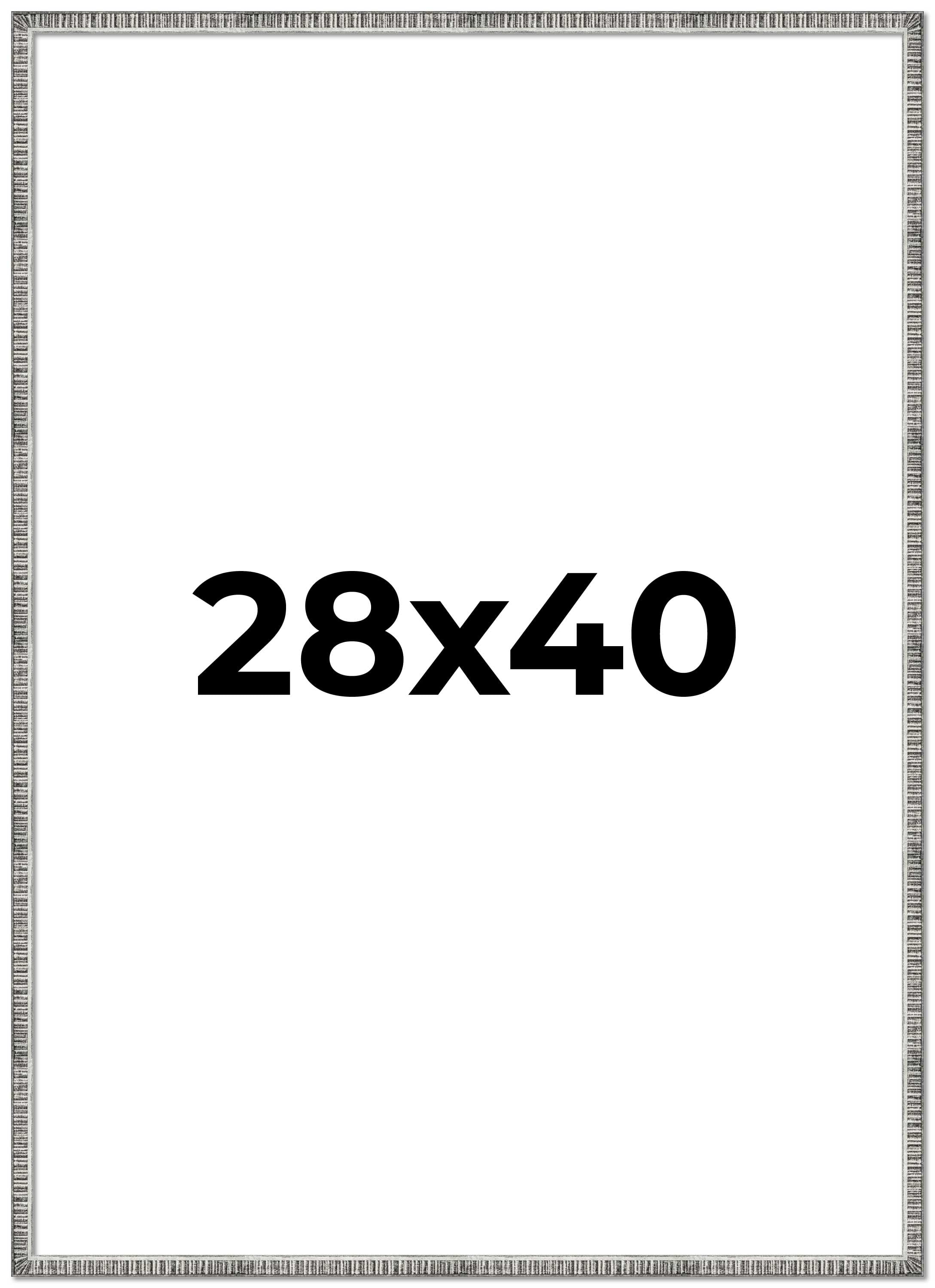 28x40 Frame Silver Grey Distressed Solid Wood Picture Frame | 0.75 Inch ...