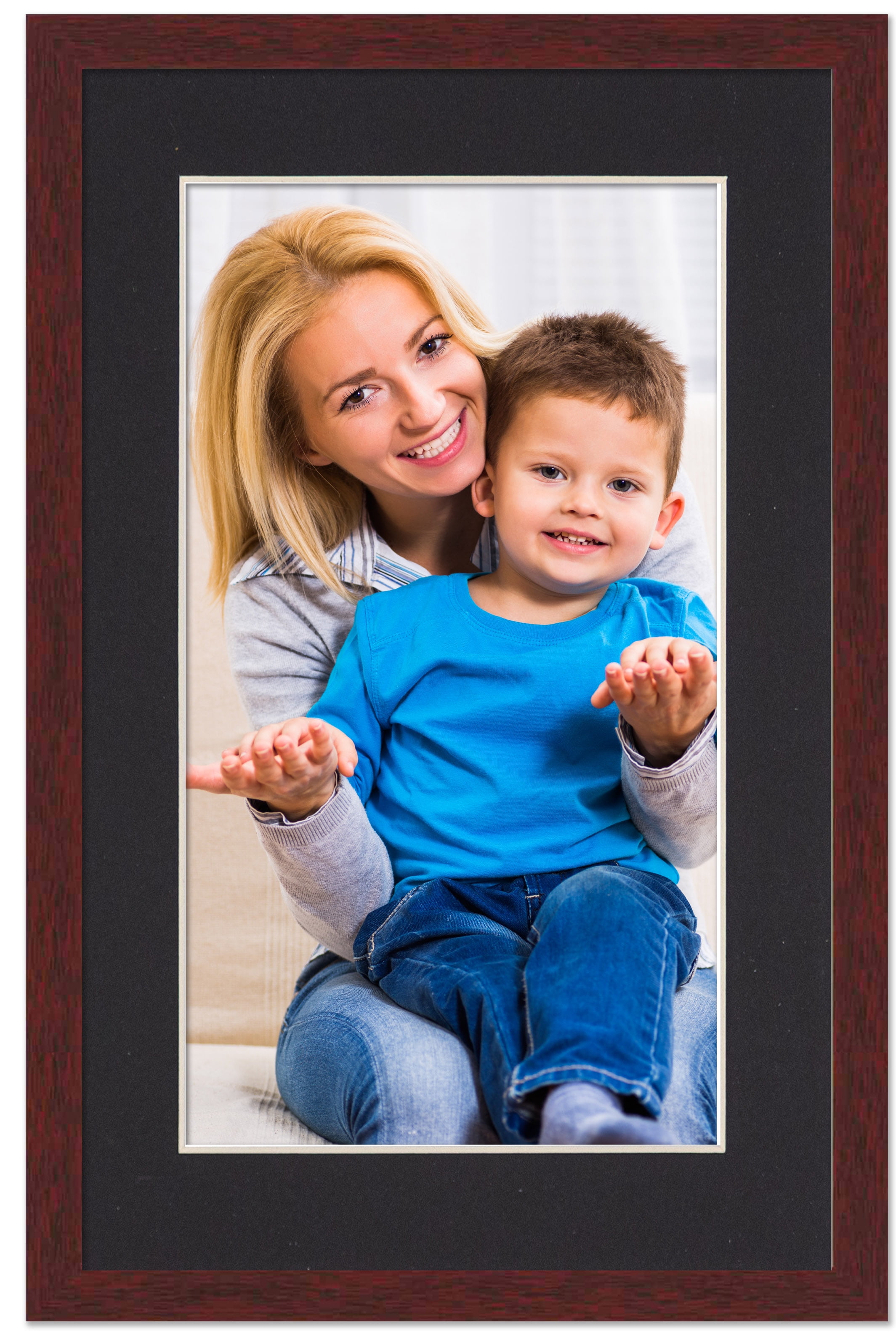 28x40 Frame with Mat - Brown 31x43 Frame Wood Made to Display Print or ...