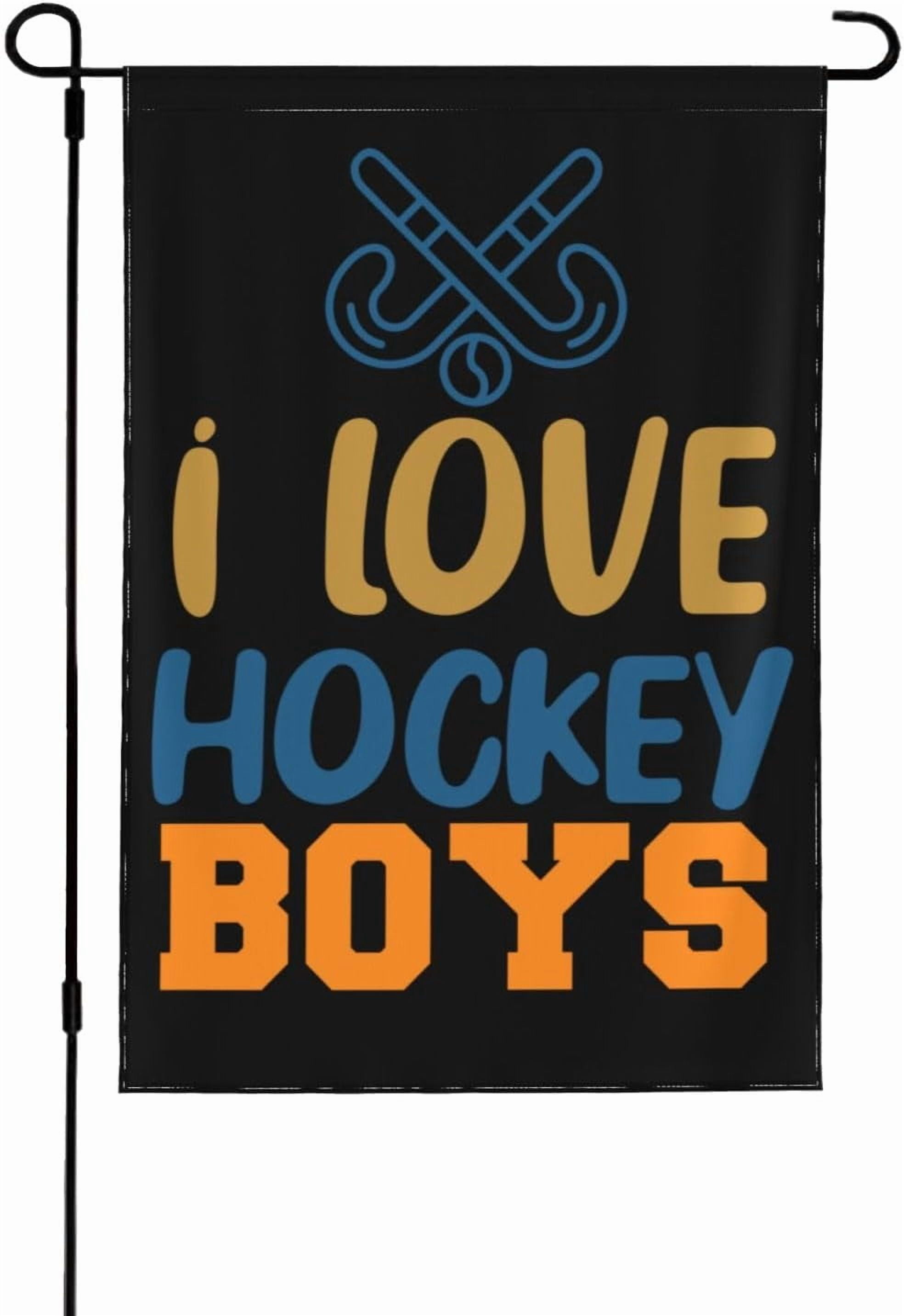 28x40 I Love Hockey Boys Garden Flag Double Sided Yard Banner Gift ...