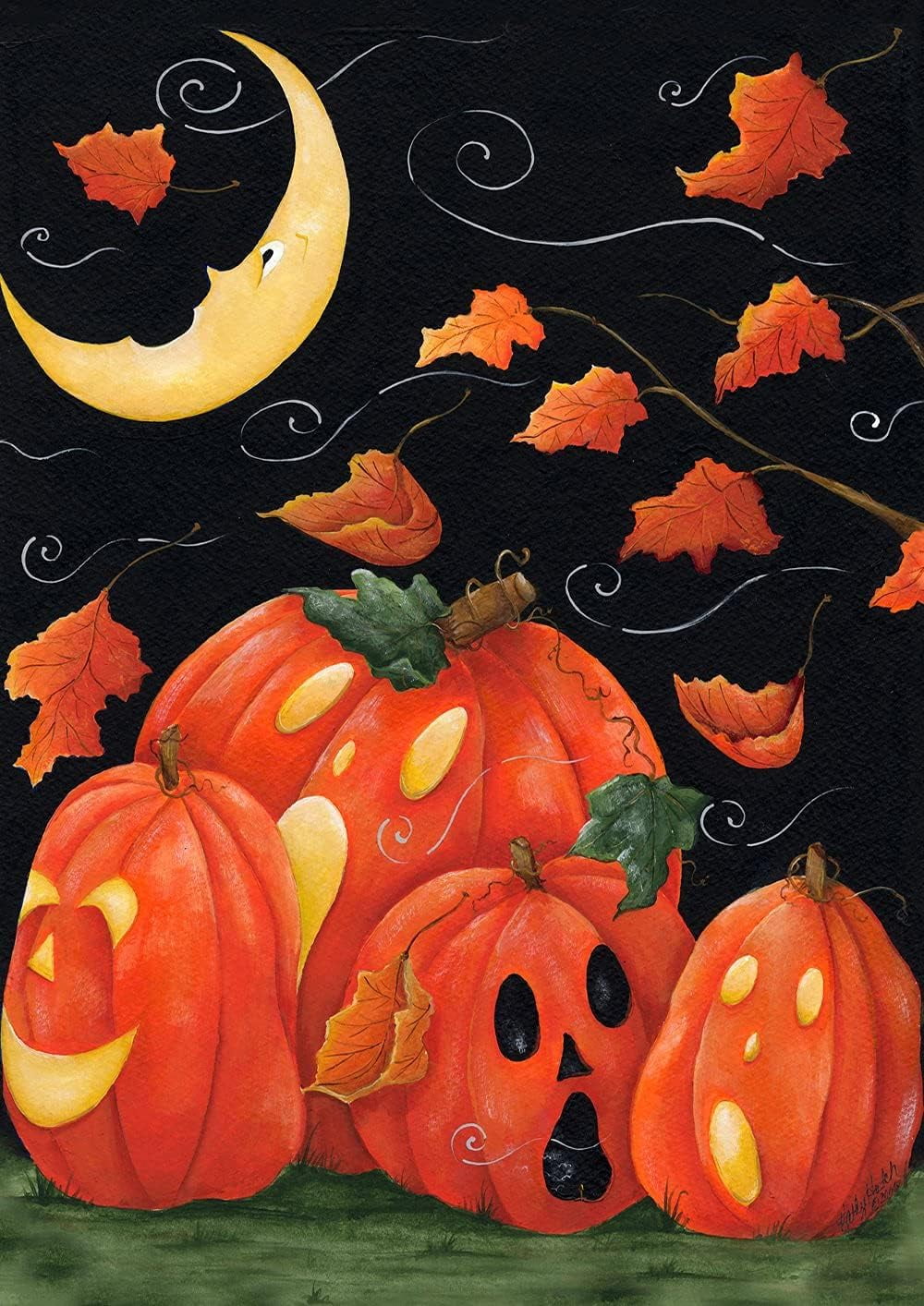 28x40 Inch Double Sided House Flag Halloween Flag, Scary Night Spooky ...
