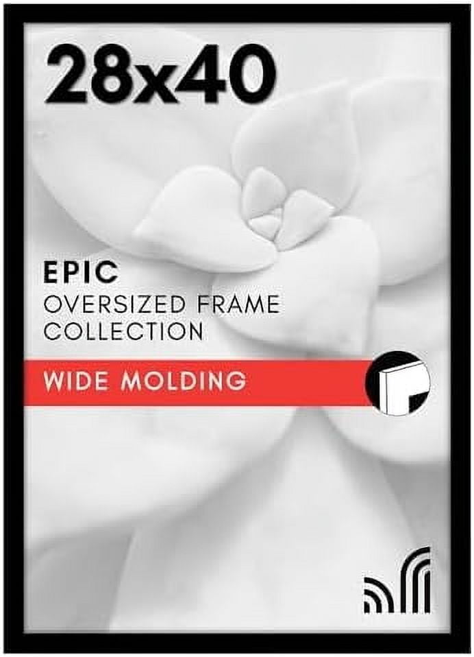 28x40 Poster Frame with Polished Plexiglass - Black Picture Frame ...