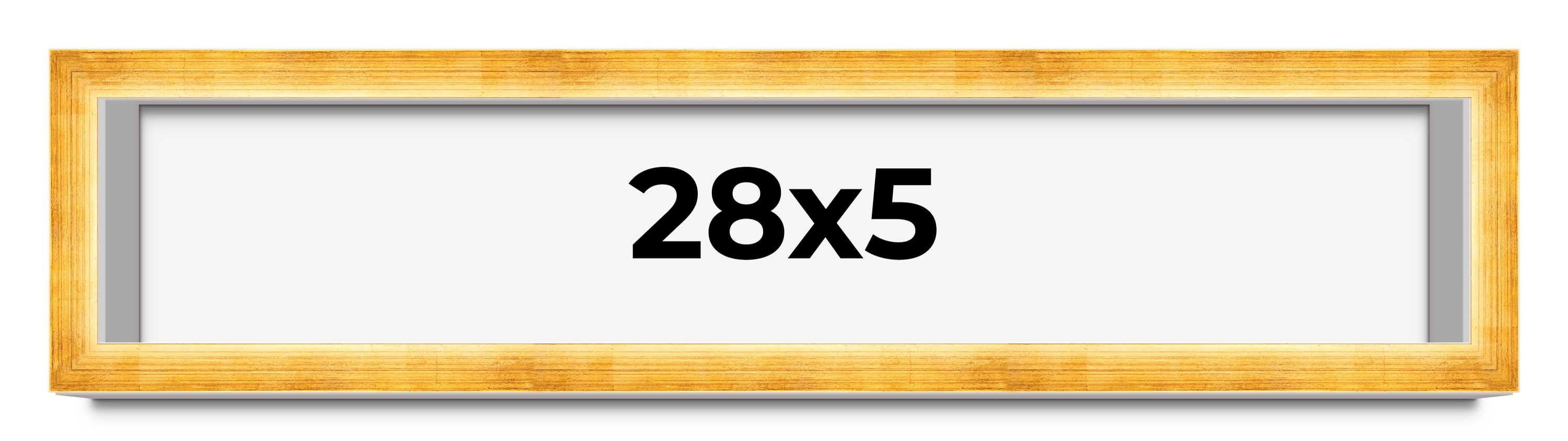 28x5 IN Shadow Box Frame Gold | 1.625 Inches Deep Real Wood Traditional ...
