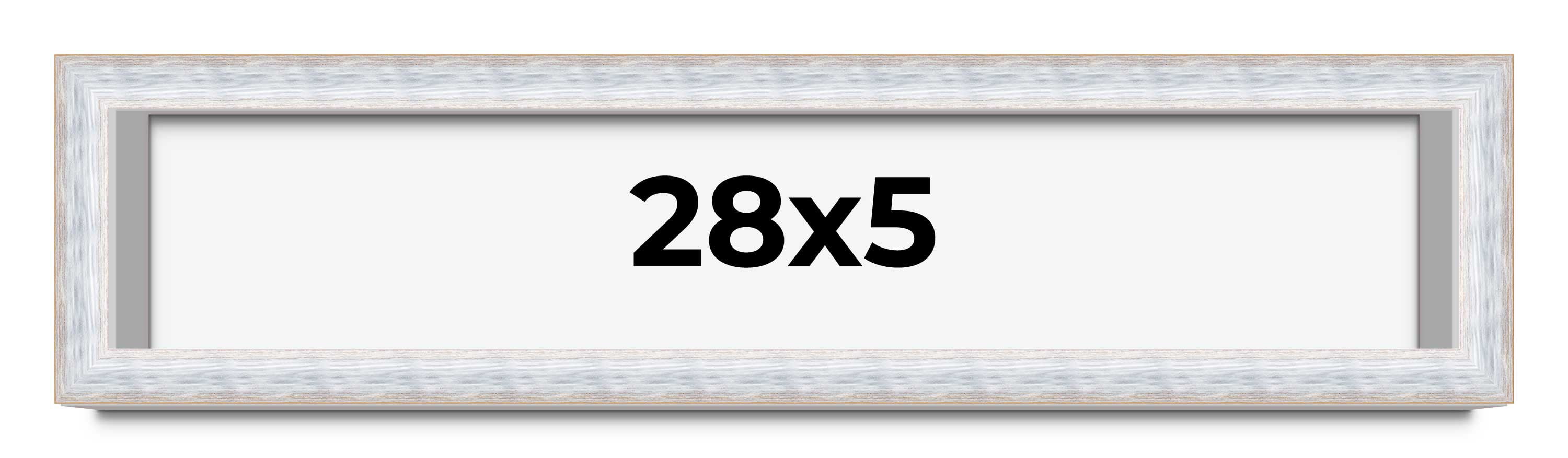 28x5 IN Shadow Box Frame Silver | 1.625 Inches Deep Real Wood ...