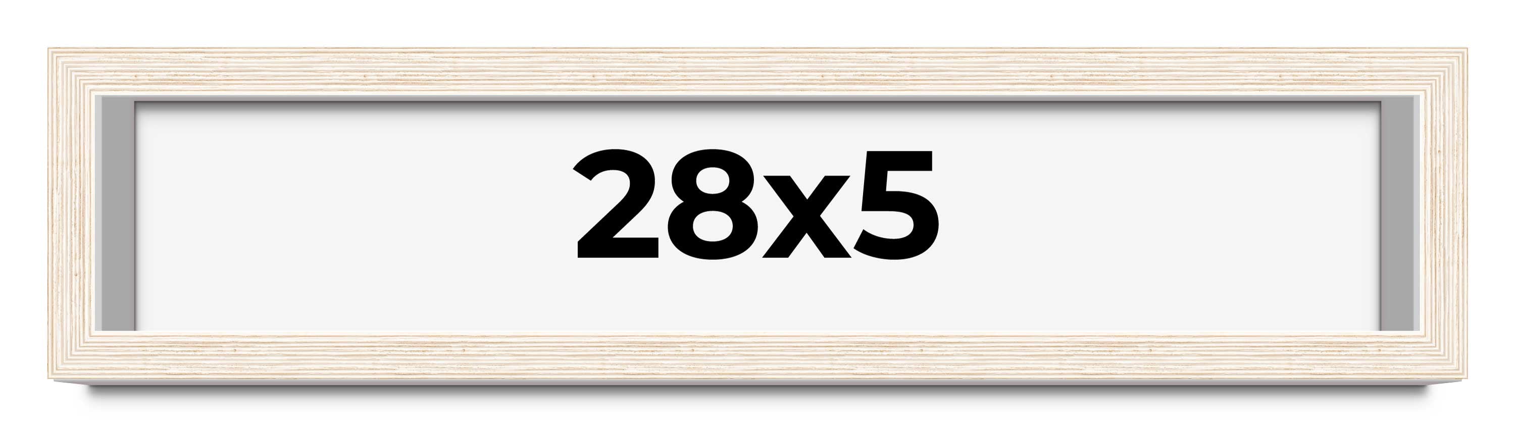 28x5 IN Shadow Box Frame White | 1.125 Inches Deep Real Wood Rustic ...