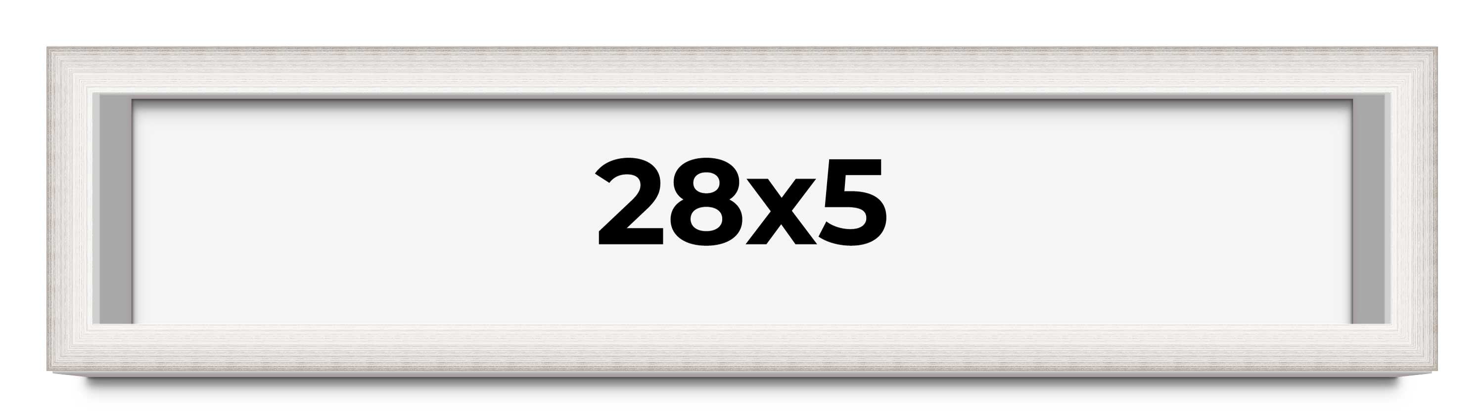 28x5 Shadow Box Silver Brushed Striped Display Frame | 1.625 Inches ...