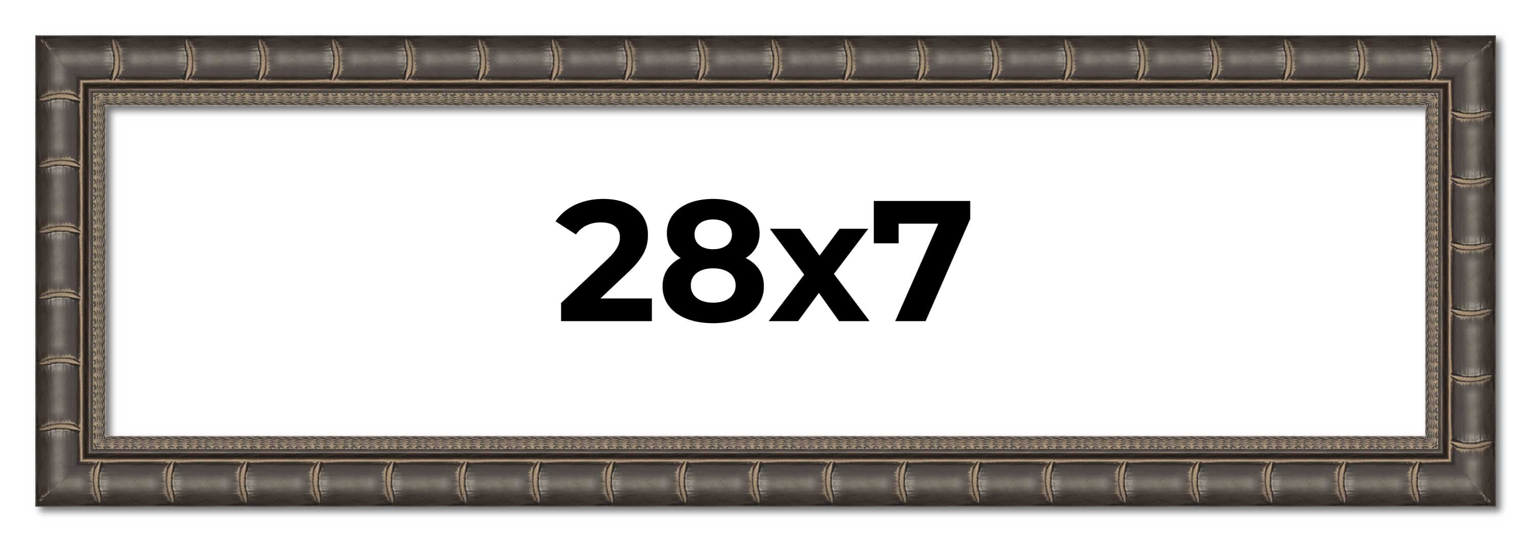 28x7 Frame Black Bamboo Solid Wood Picture Frame Width 1.5 Inches ...