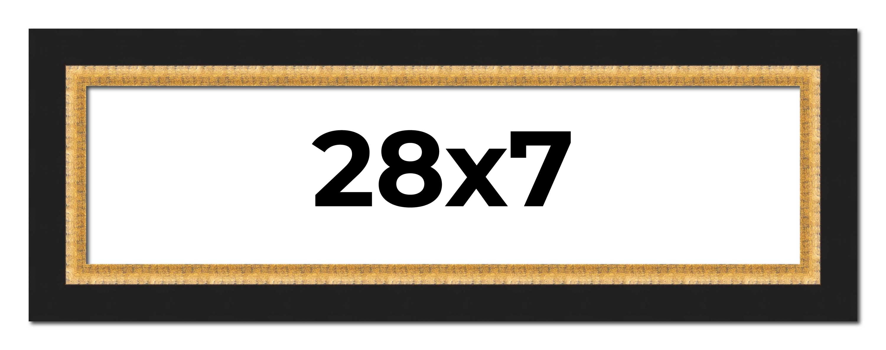 28x7 Frame Gold Real Wood Picture Frame Width 2.25 Inches | Interior ...