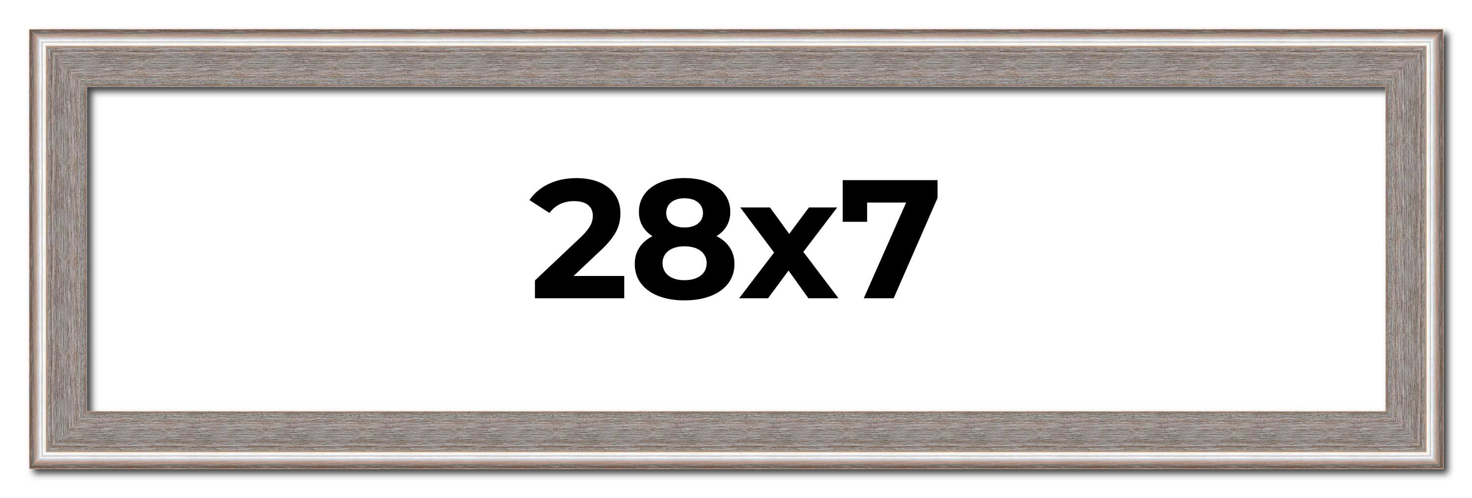 28x7 Frame Grey Real Wood Picture Frame Width 1.25 inches | Interior ...