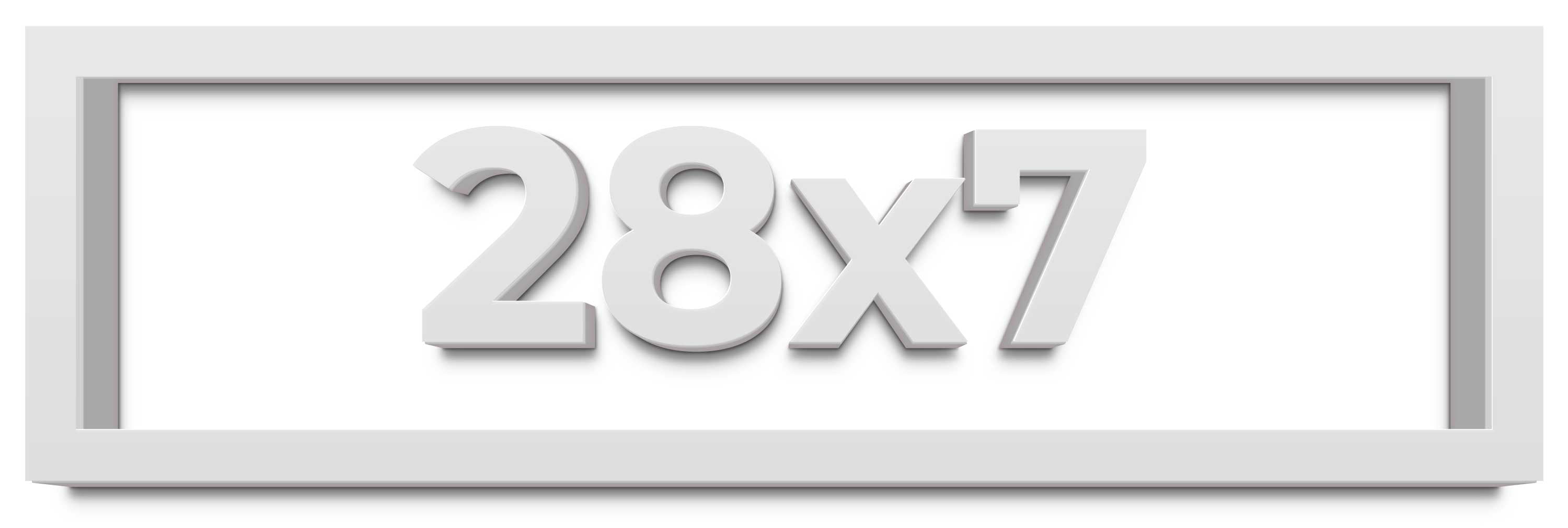 28x7 Shadow Box High Gloss White Display Frame | 1.625 Inches Deep | 1 ...