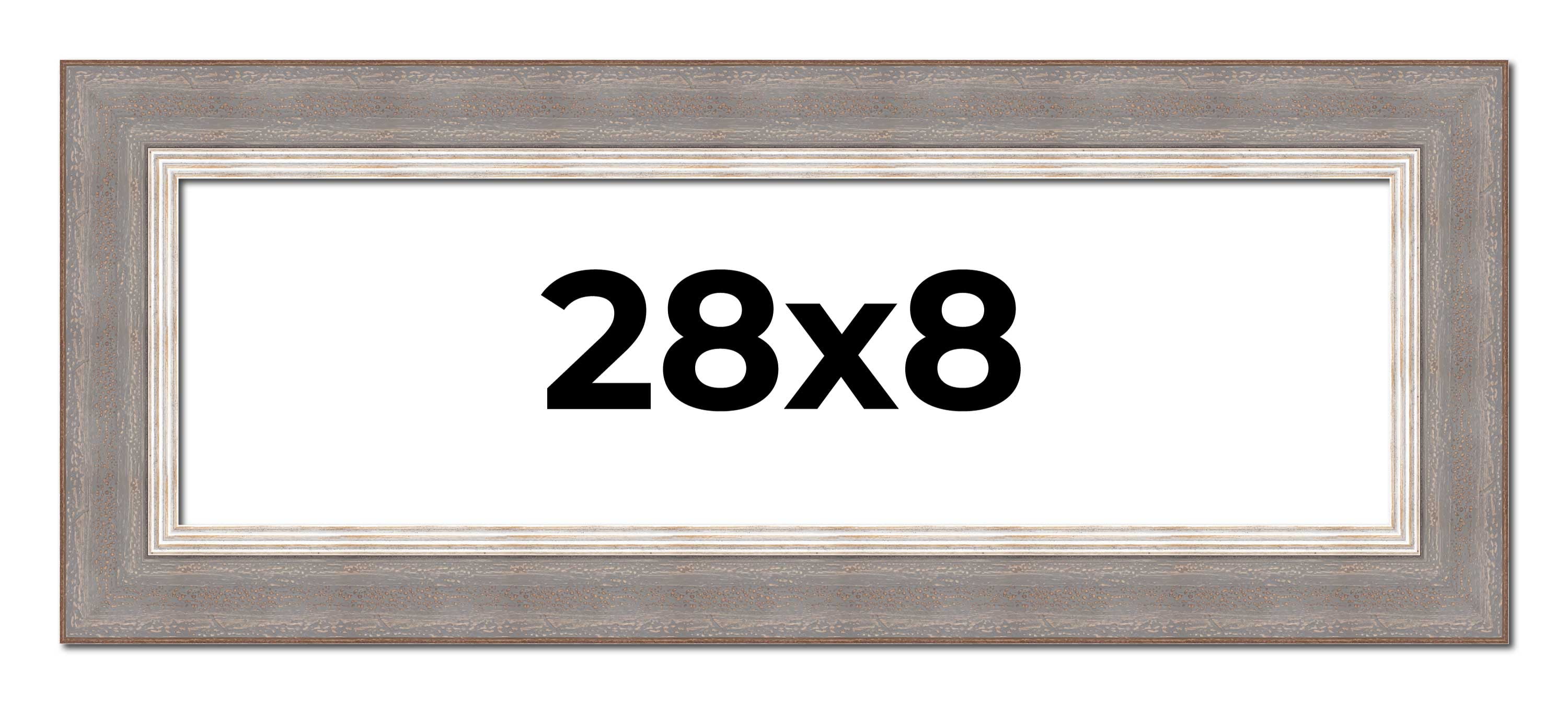 28x8 Frame Grey Real Wood Picture Frame Width 2.75 Inches | Interior ...