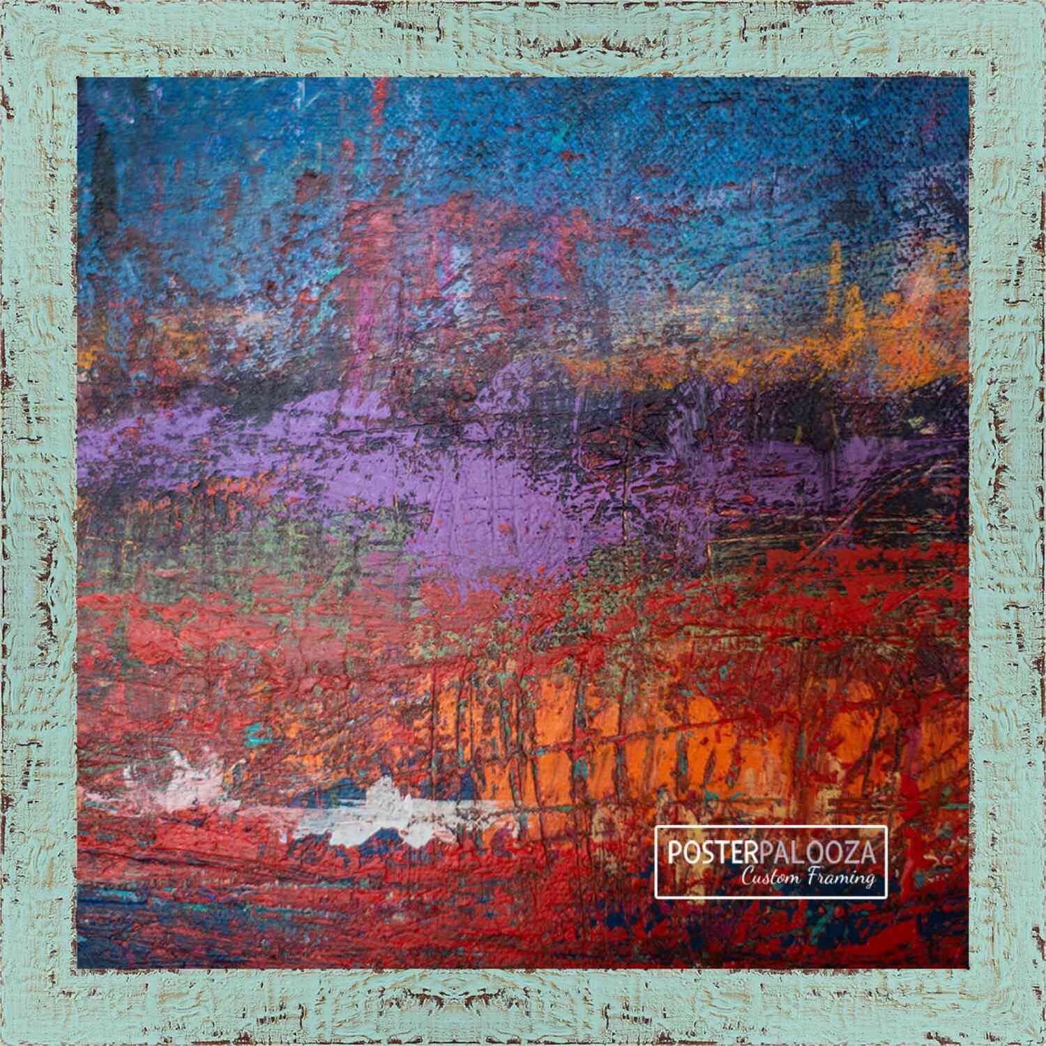 9x9 Shabby Chic Green Picture Frame - UV Acrylic, Foam Board Backing ...