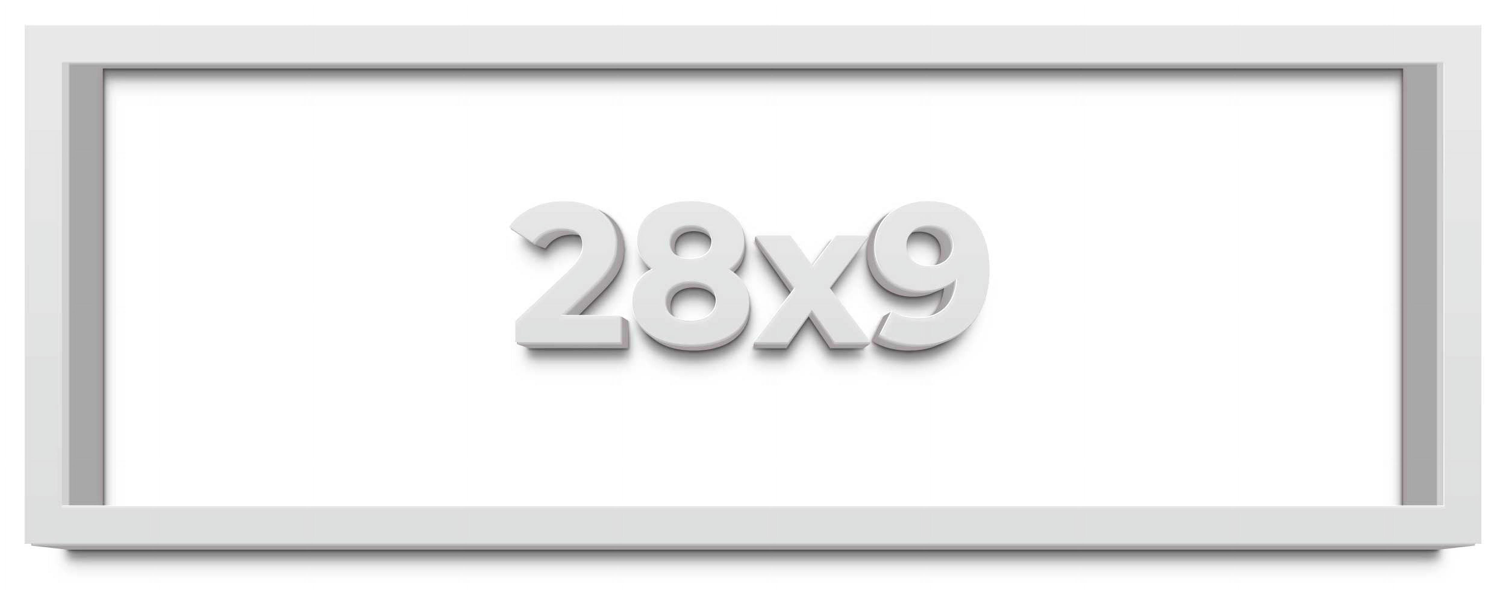 28x9 Shadow Box Frame White | 2 Inches Deep Real Wood Contemporary ...