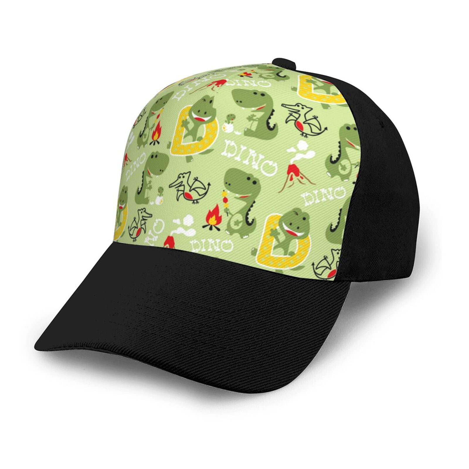 Yiaed Cute Dinosaurs Cartoon Print Baseball Cap Dad Hat Polo Style ...