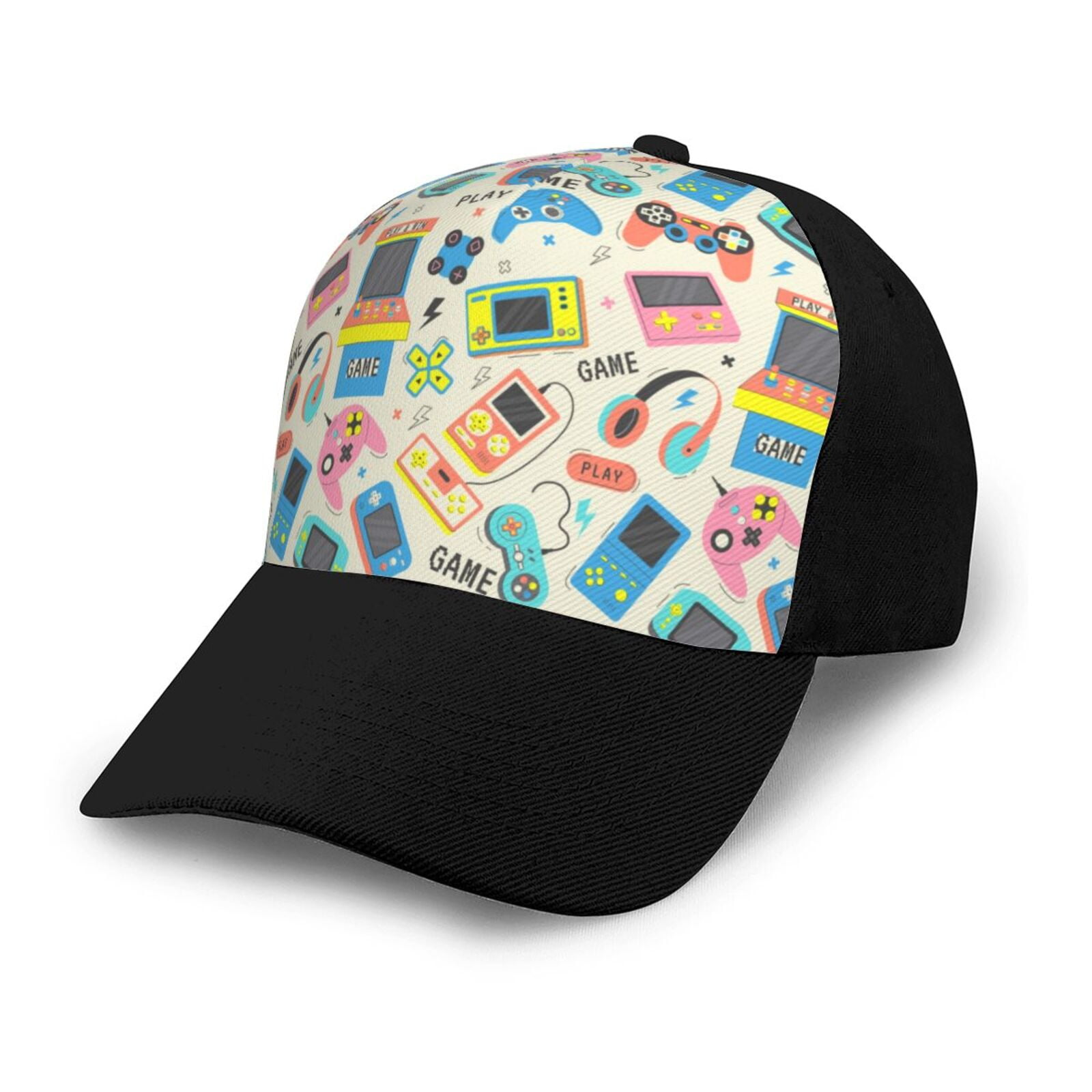 Yiaed Playing Video Games Print Baseball Cap Dad Hat Polo Style Plain ...