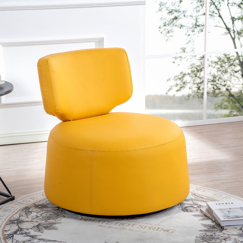 29.13" Swivel Chair with 360° Silent Rotating Base, Modern Accent Round ...