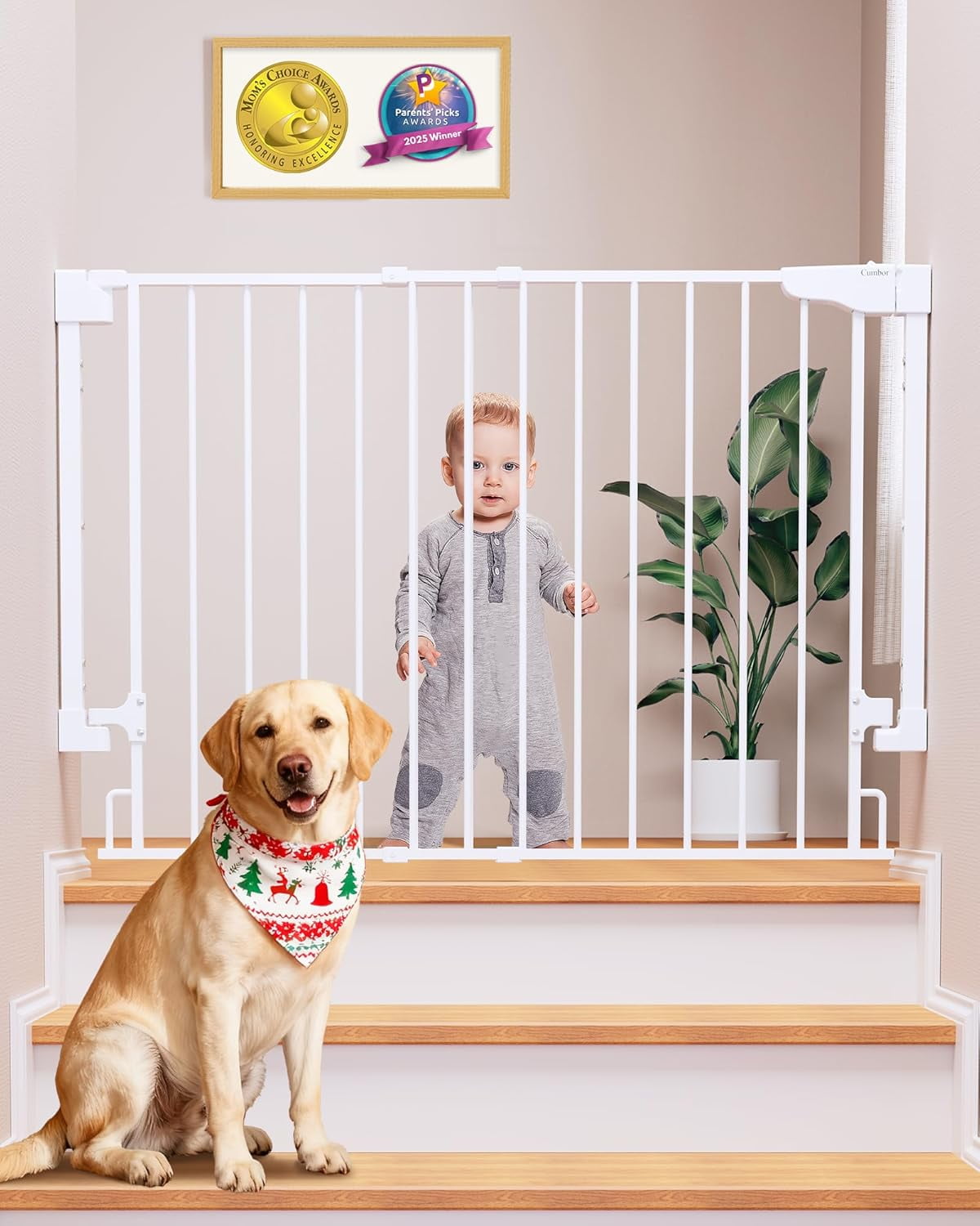 29.2–43" Baby Gate for Stairs, Wall-Mounted (Drill Required ...