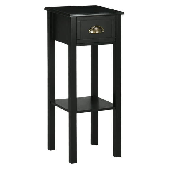 29" 2-Tier Side Table with Drawer Shelf, End Table for Living Room ...