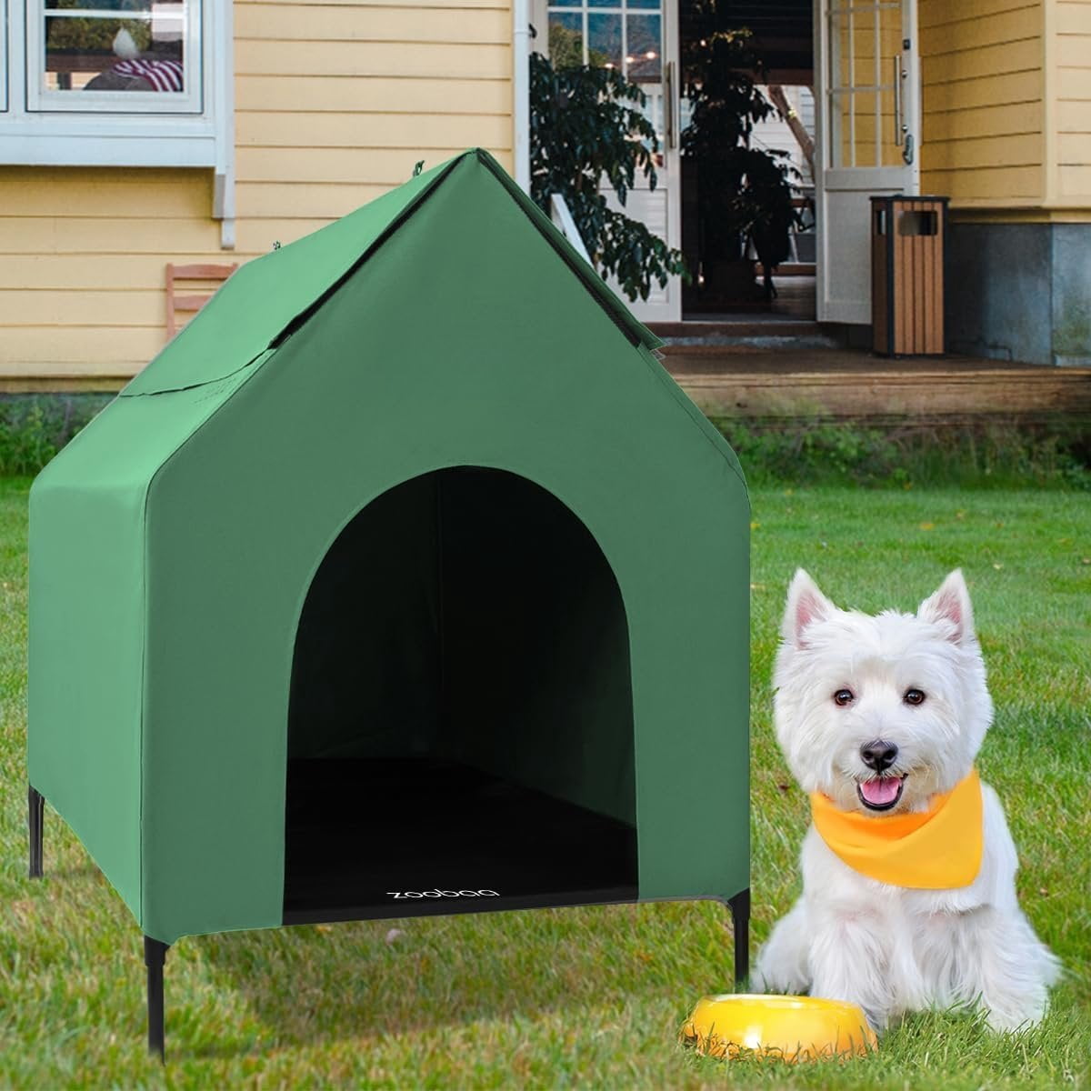 29" 2-in-1 House for Medium Dogs, Elevted House Outdoor/Indoor ...