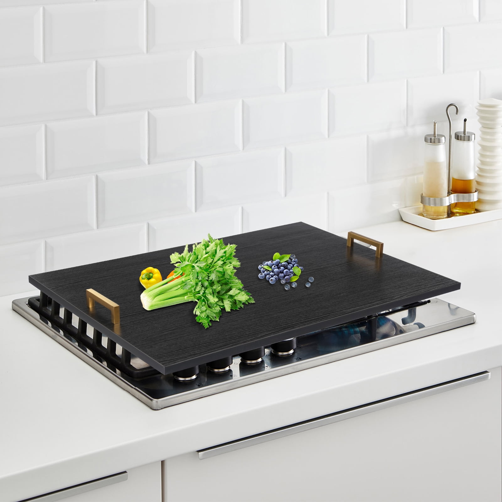 29*21in Rectangle Stove Top Cover, Stove Top Cover With Handles, Acacia ...