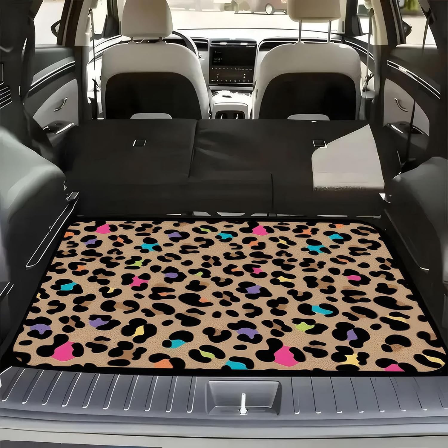 29×39 Inch Colorful Leopard Car Trunk Mat, All Weather Cargo Liner ...
