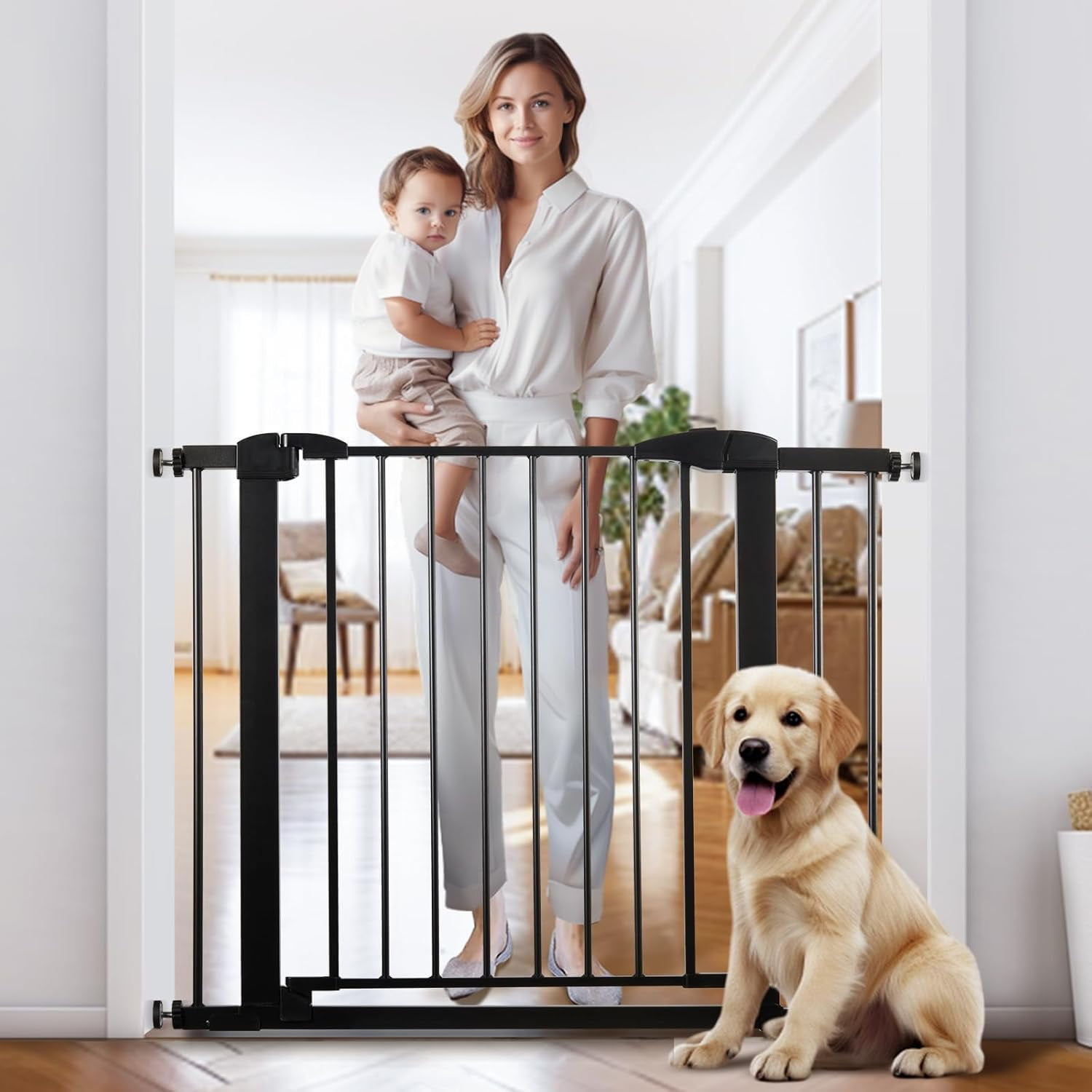 29-40 Inch Gate for Doorways Auto Close Gates for Dogs Indoor with Door ...