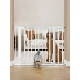 29-48" Extra Wide Gate with Cat Door,Auto Close Metal Pet Door for ...