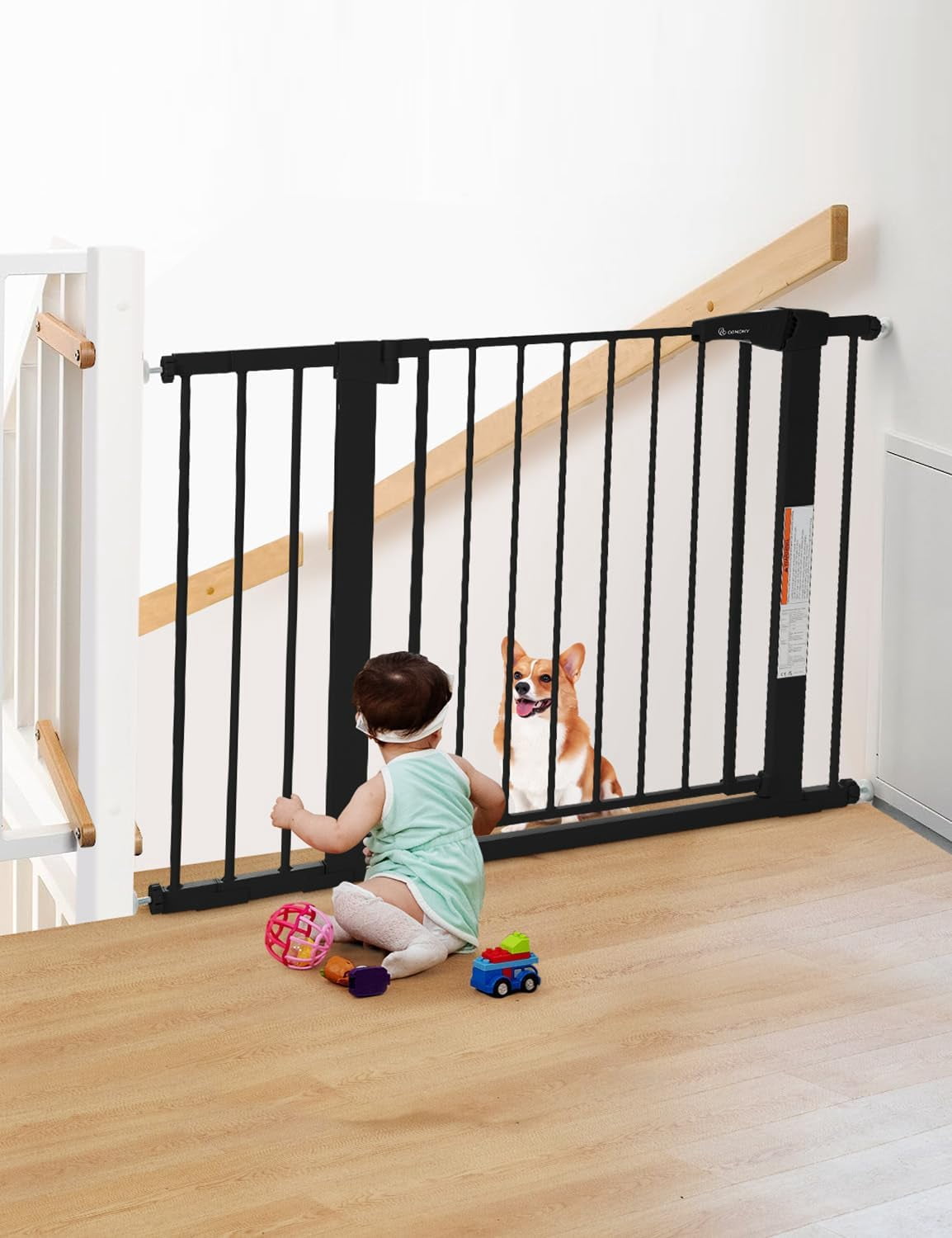29.5-43.3" Safety Baby Gate Extra Wide, Auto Close Dog Gate for House ...