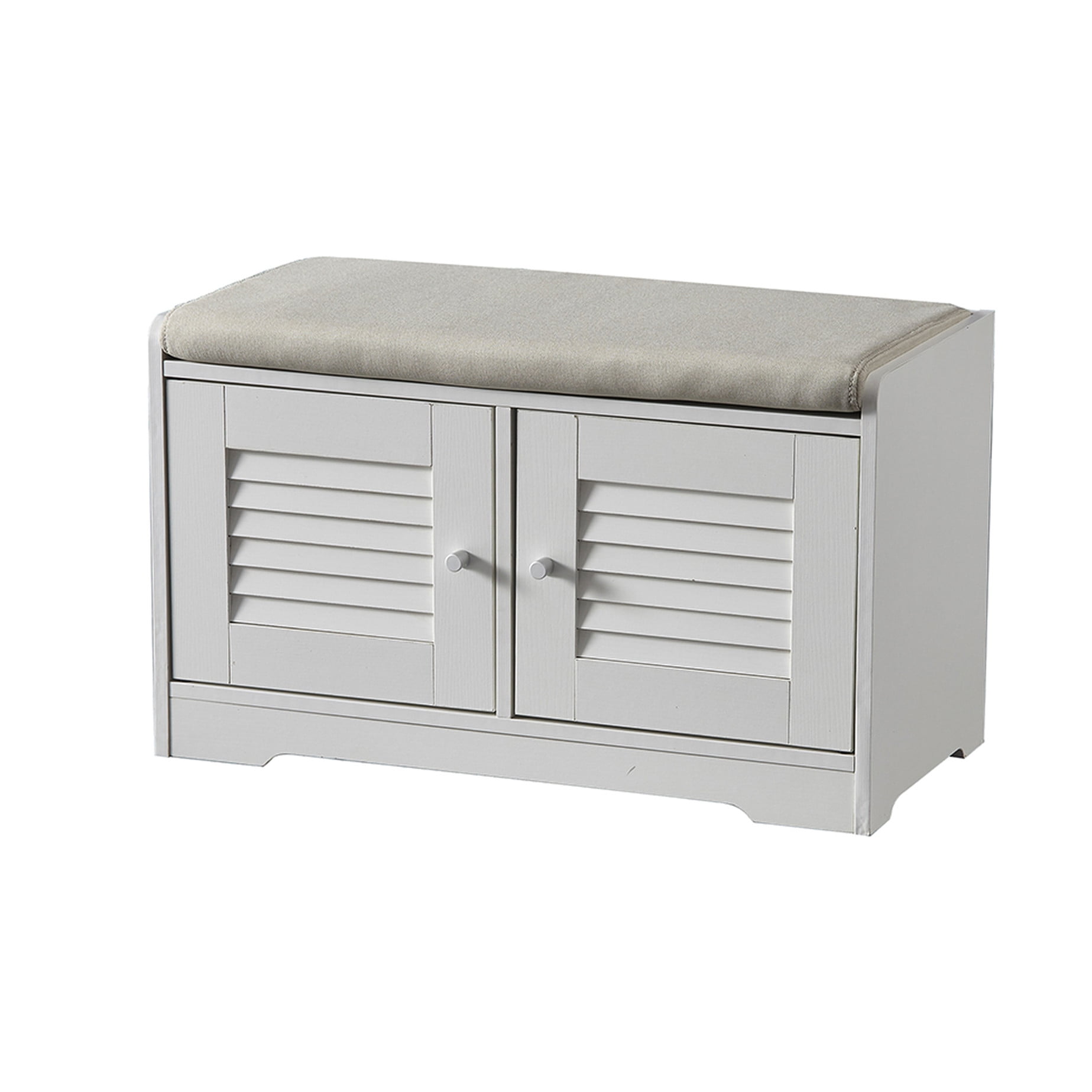 29.5" Entryway Shoe Storage Bench | Louvered Doors for Odor Reduction ...