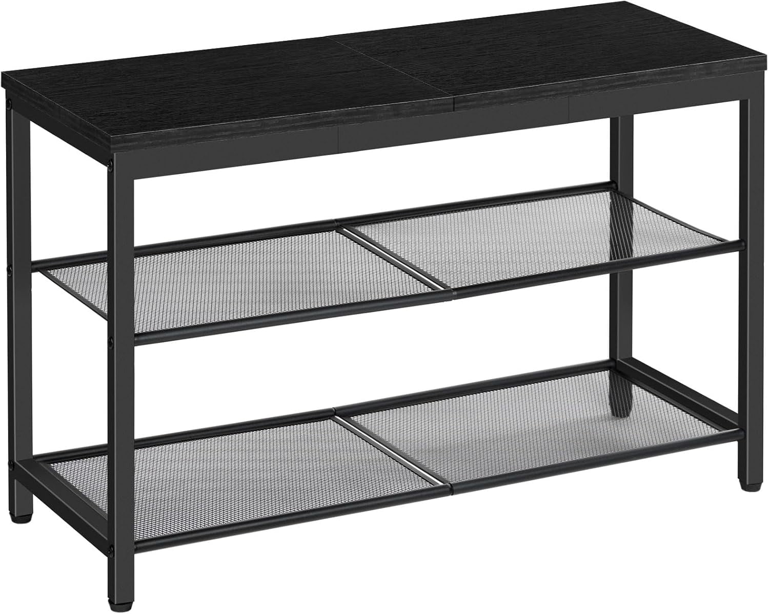 29.5" Industrial Shoe Storage Bench - Mesh Shelves for Entryway/Living ...