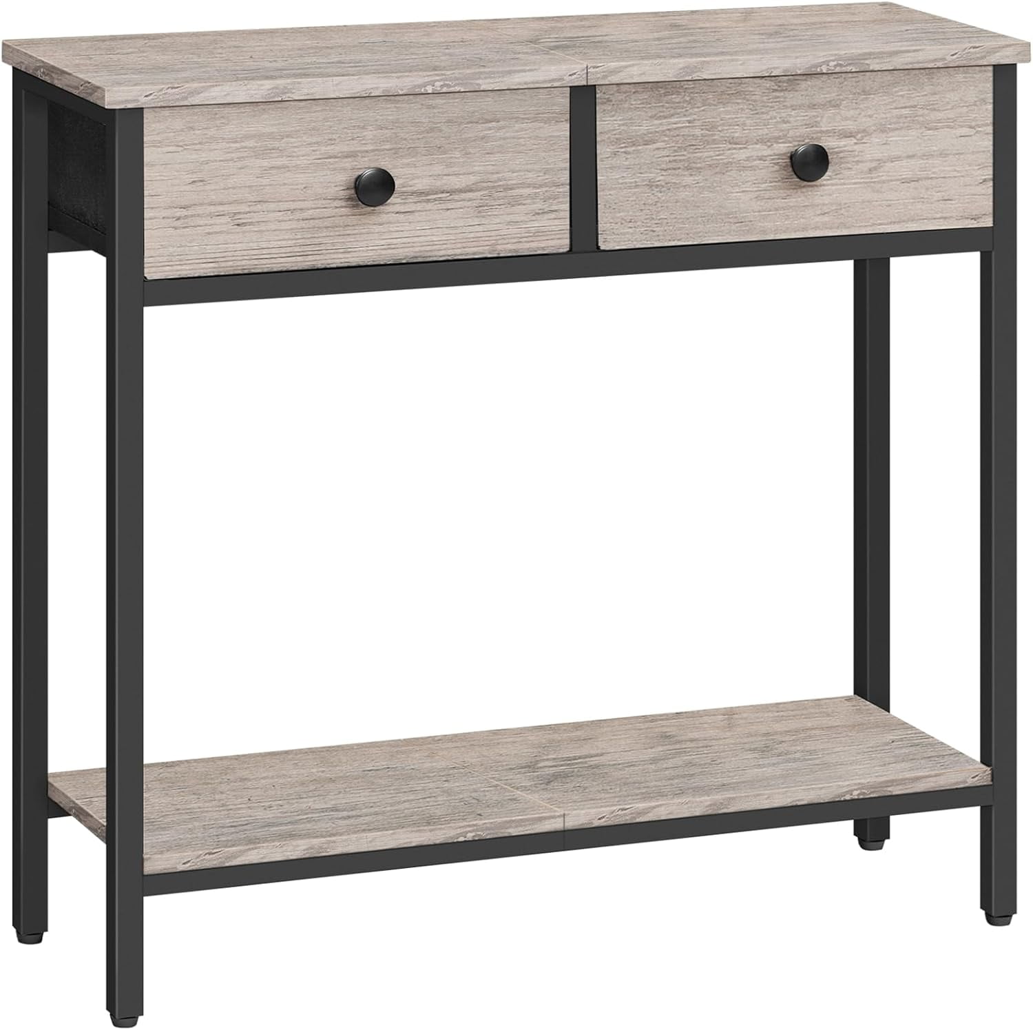 29.5" Narrow Console Table with 2 Fabric Drawers, Small Entryway Table ...