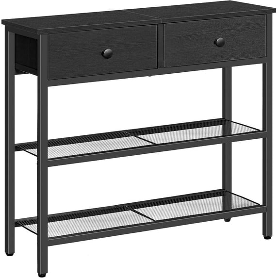 29.5" Narrow Console Table with 2 Fabric Drawers, Sofa Table, Small ...