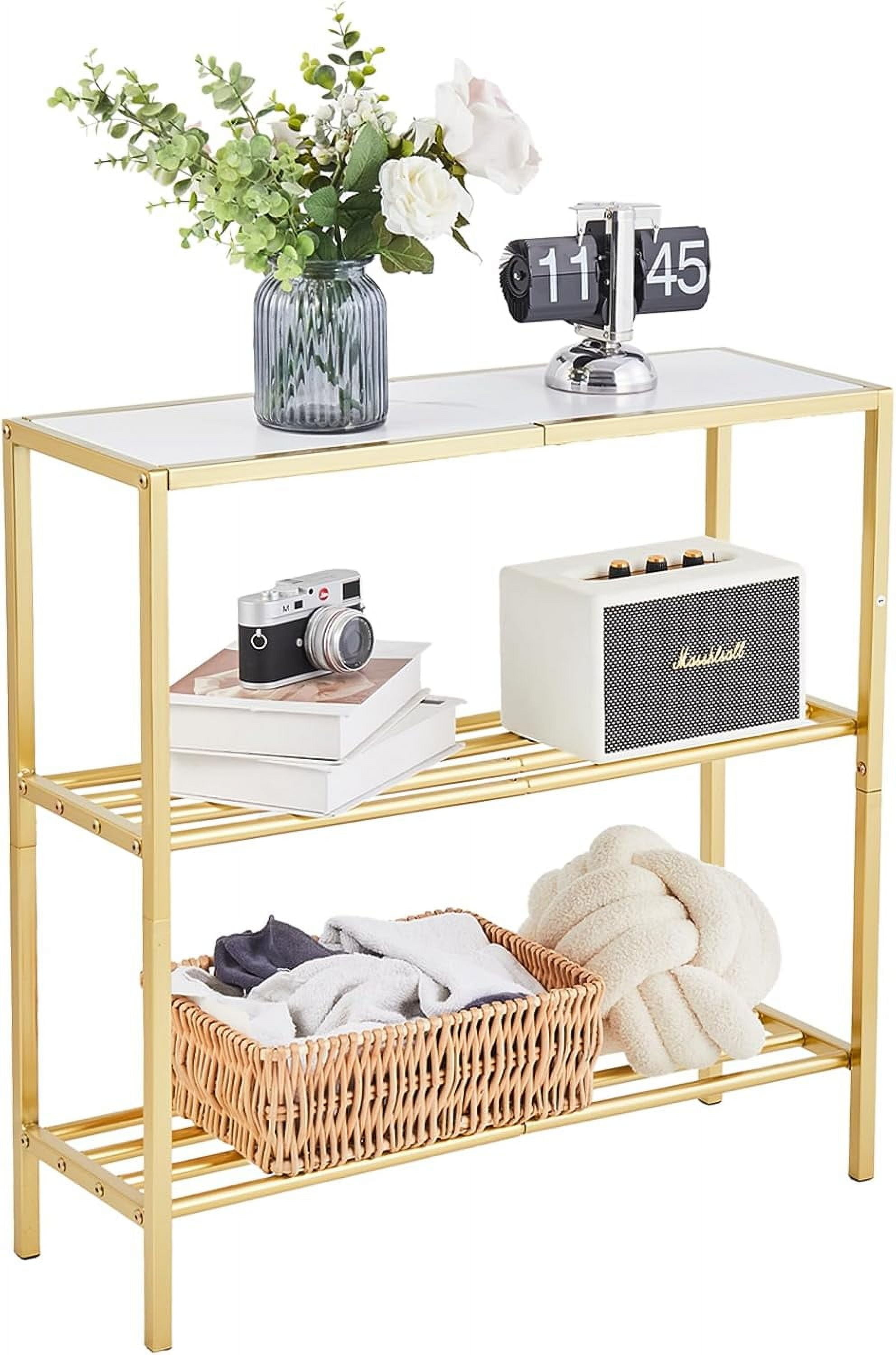 29.5" Narrow Console Table, 3-Tier Entryway Table, Thin Sofa Table with ...