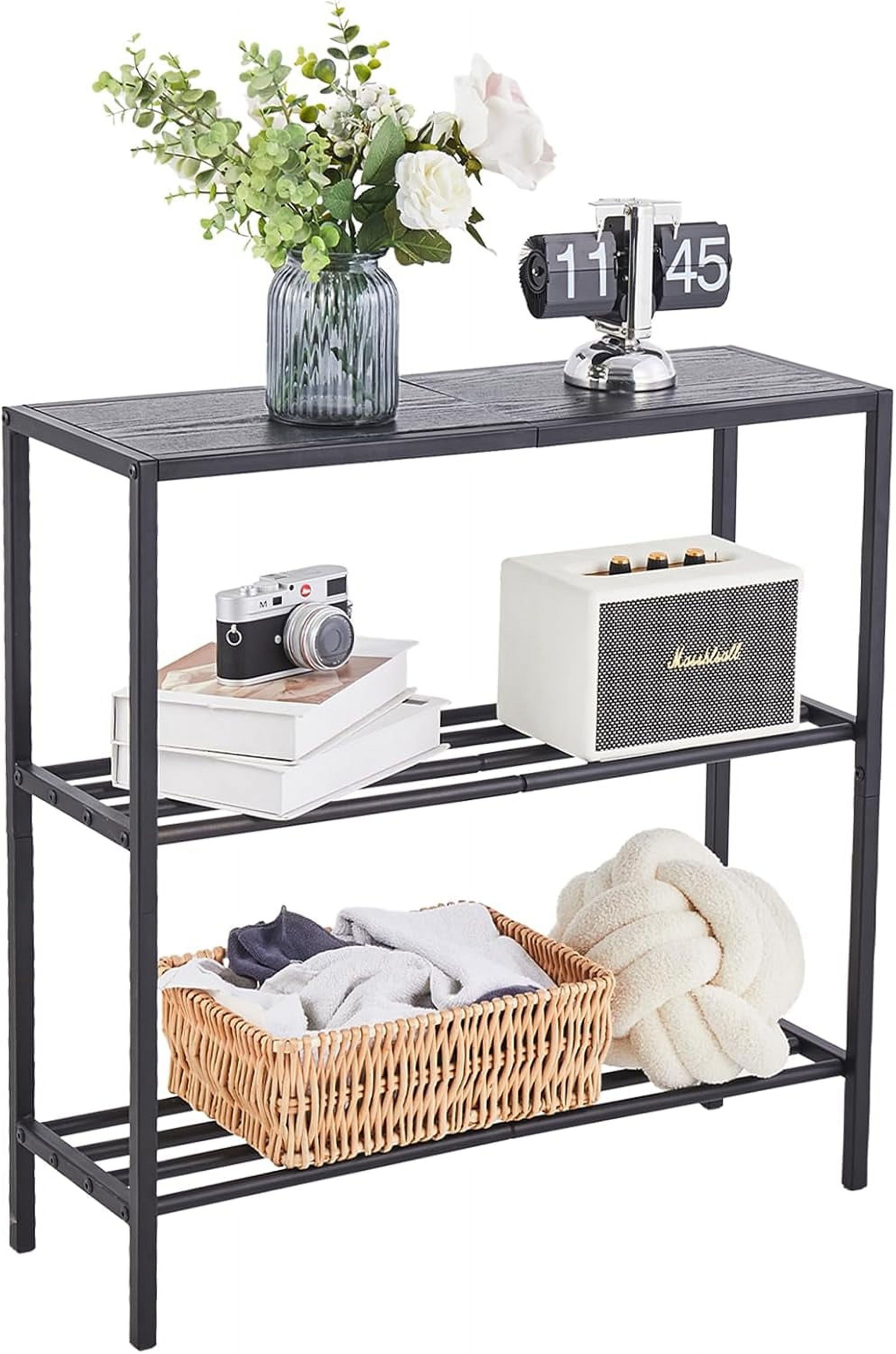 29.5" Narrow Console Table, 3-Tier Entryway Tables, Thin Sofa Table ...