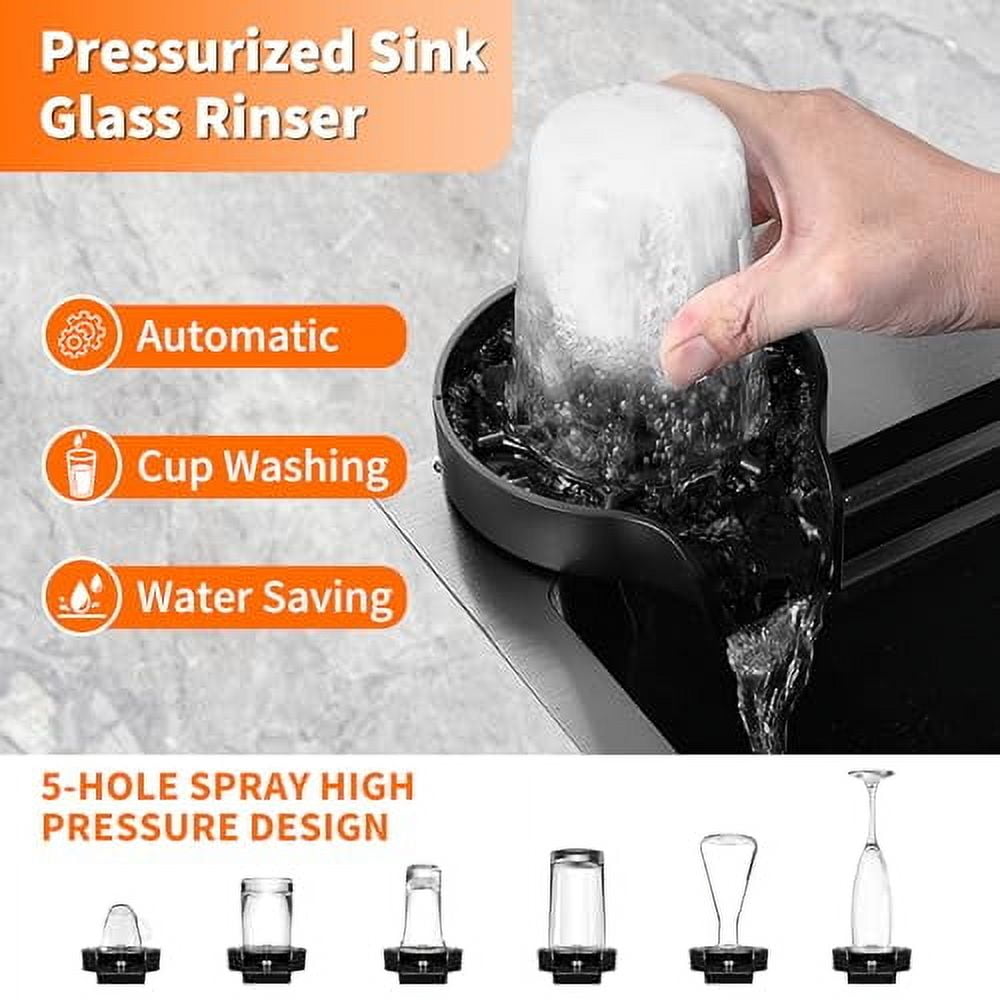 29.5" Waterfall Kitchen Sink, TTG 304 Stainless Steel Kitchen Sinks ...