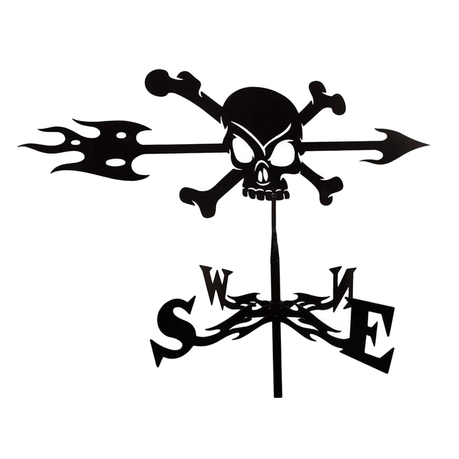 29.5 in Vane Ornament Wind Vane Weather Vain Roof Weather Vanes Skull ...