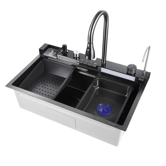 29.5 x 17.7 inch Kitchen Sink, Single Bowl Stainless Steel Sink ...
