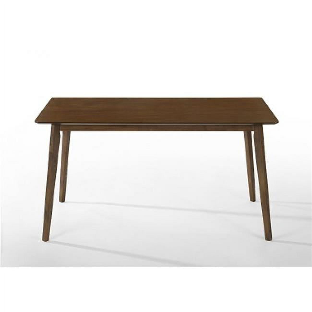 29.5 x 59 x 35 in. Walnut Rectangular Solid Wood Dining Table - Walmart.com
