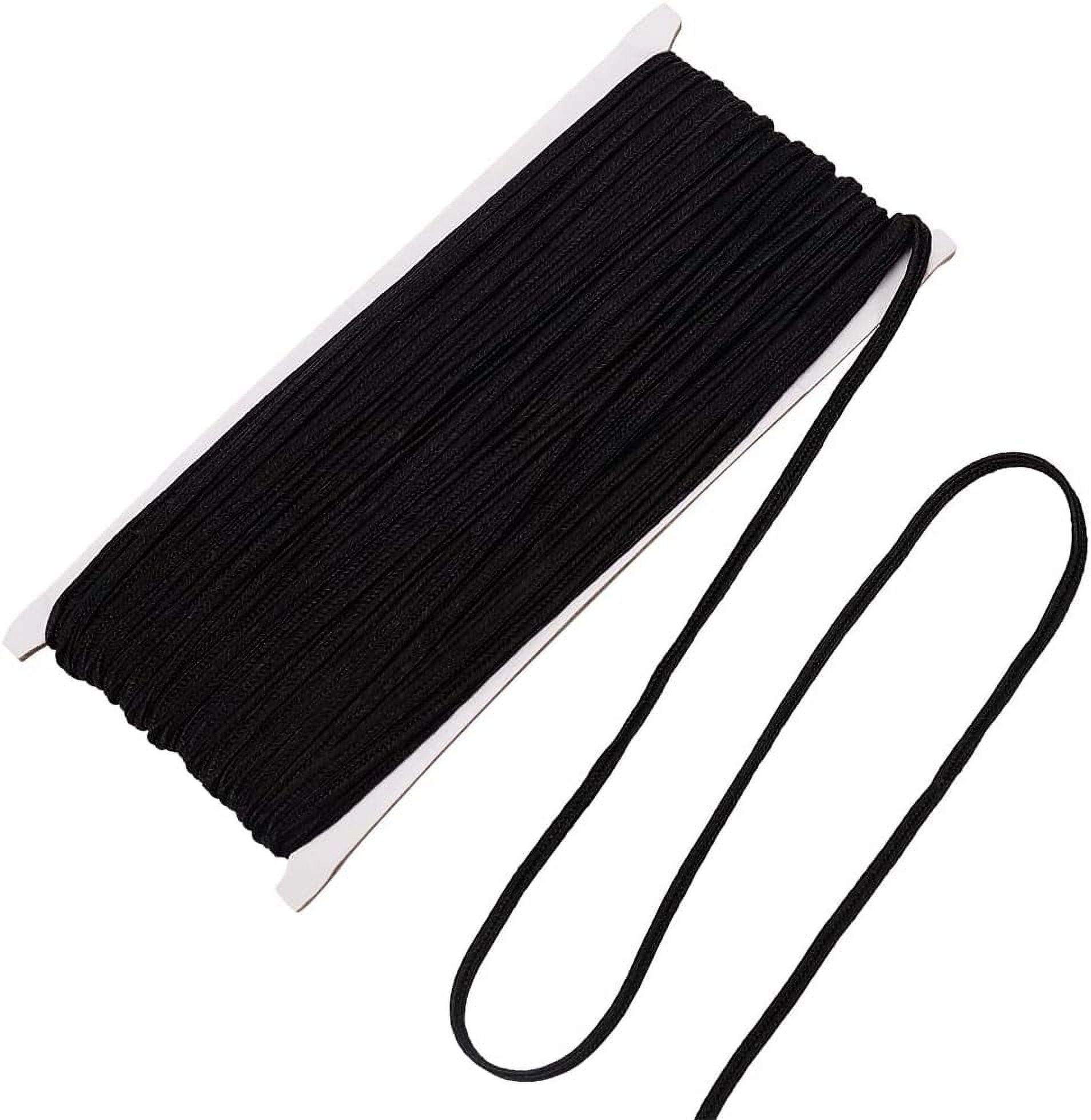 29.53 Yards Flat Polyester Cord 0.12inch Wide Black Metallic Gimp Braid ...