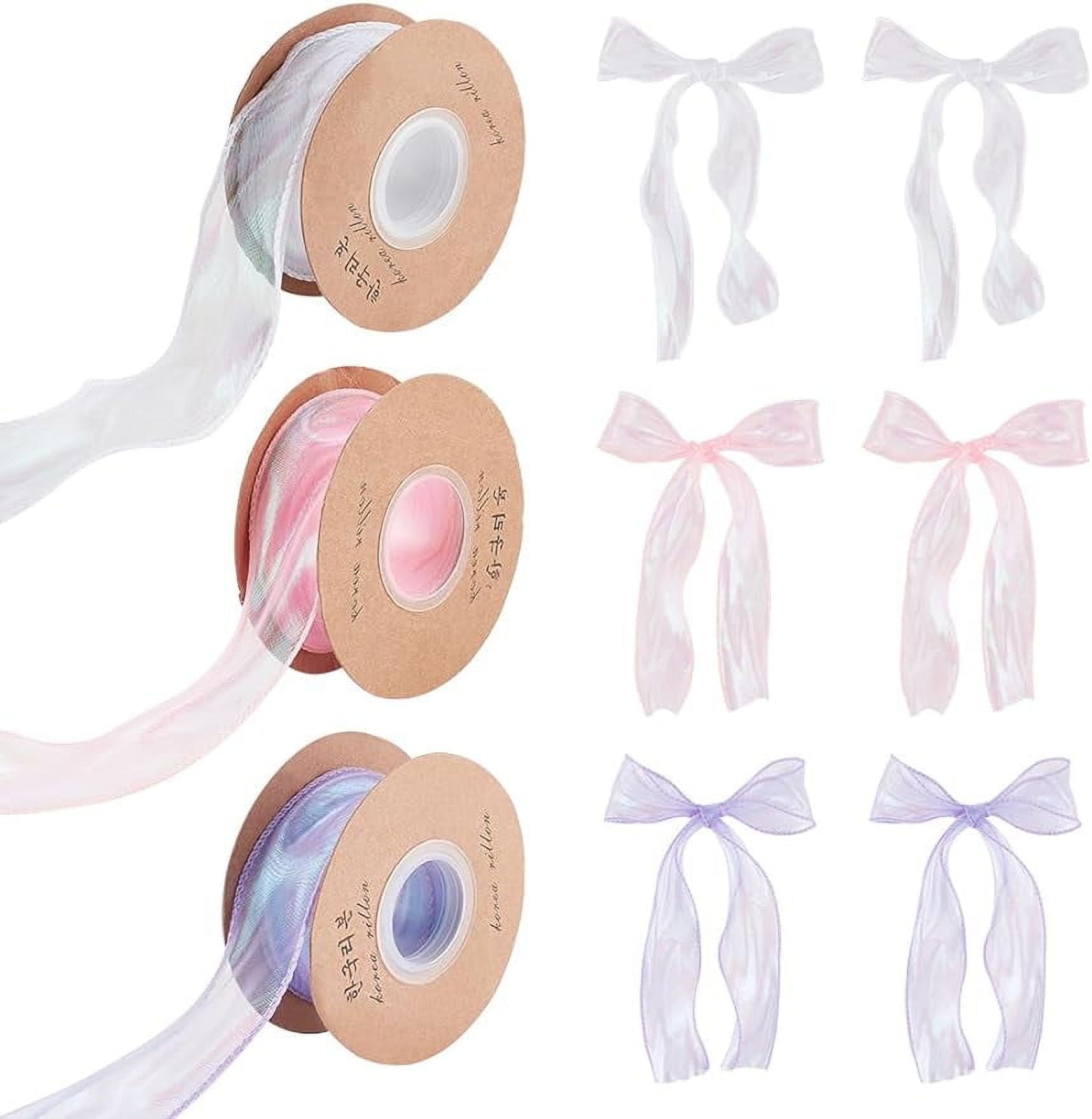 29.5Yards Nylon Organza Ribbon 1-5/8 inch Flat Rainbow Color Wired ...