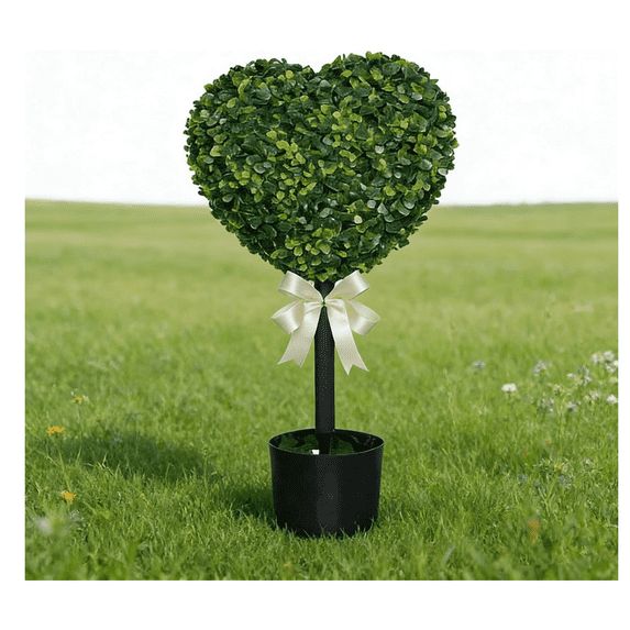 29.5in Boxwood Heart Topiary Outdoor, Valentine's Day Heart Shaped ...