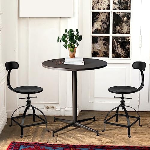 29.5inch Height Patio Table Modern Metal Cafe Table Kitchen Snack ...