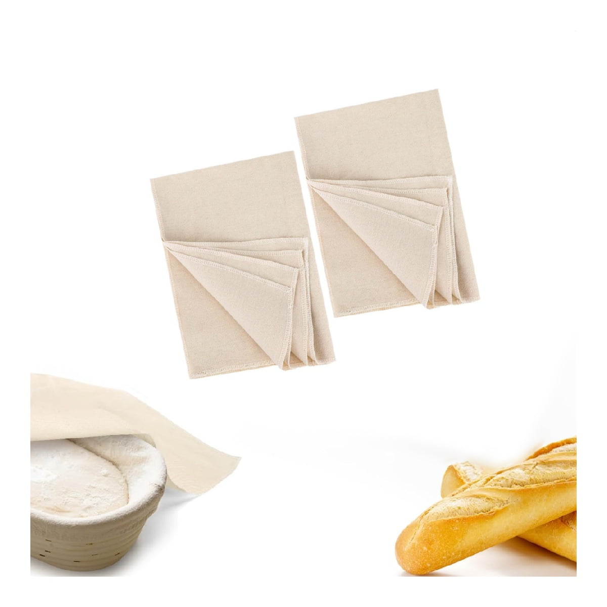 29.5x17.7In Unbleached Baking Towel,2Pcs Proofing Cloth for Dough ...