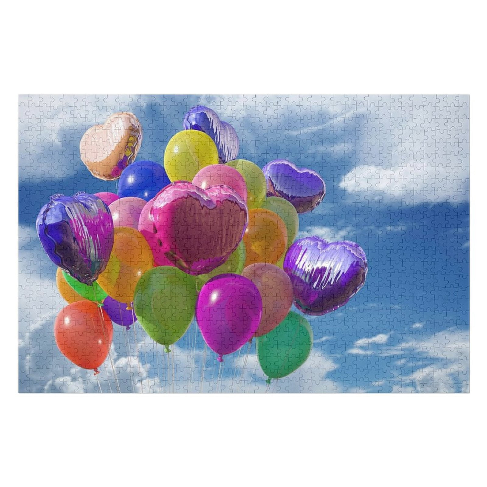 29.5x19.7 Inch Jigsaw Puzzle Balloons Heart Sky Puzzle Small Puzzle ...