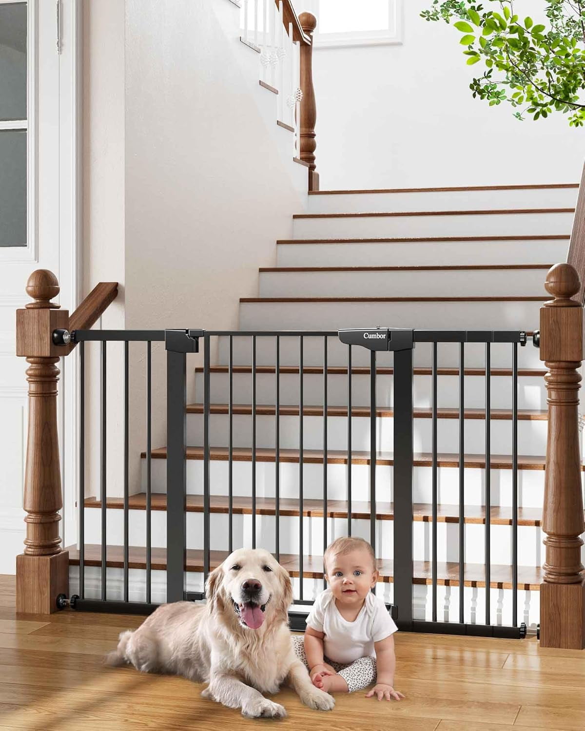 29.7-54.2" Wide Baby Gate for Stairs, Mom's Choice Awards Winner-Self Closing Dog Gate Indoor ...