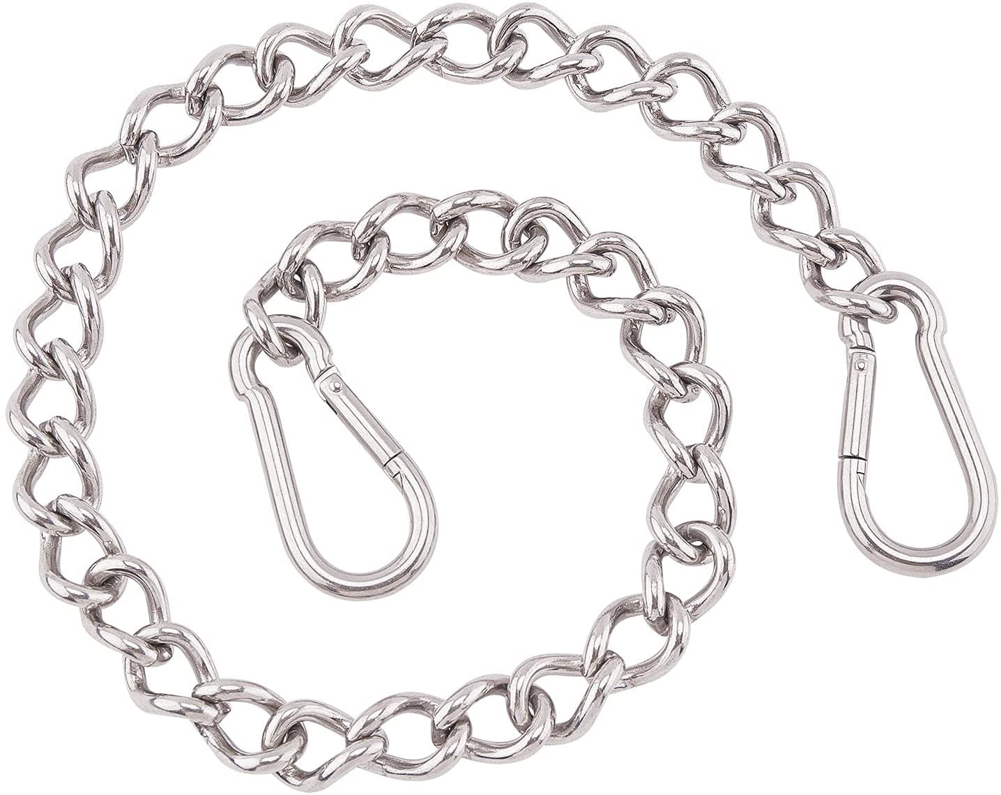 29.72inch/75.5cm Hanging Chair/Hammock Chain with Two Clasps Platinum ...