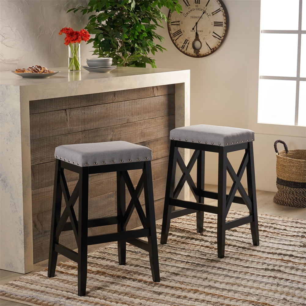 29" Backless Bar Stools Set of 2, Counter Height Barstools with ...