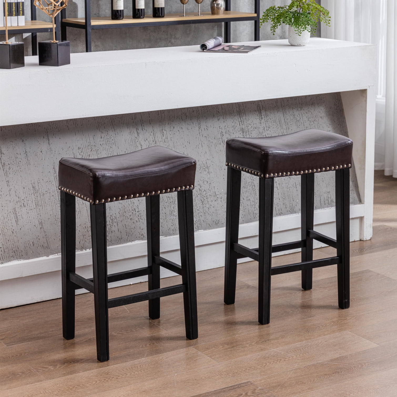 29" Bar Stools Set of 2,Counter Height Bar Stools for Kitchen Island ...