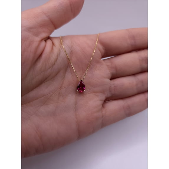 29 Carat Natural Pear Cut Ruby in Gold Plated Jewelry Wedding ...