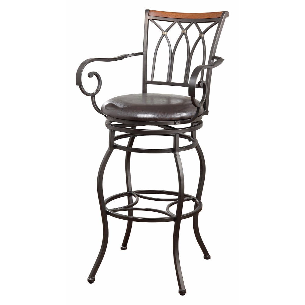 29" Decorative Metal Bar Height stool, Black - Walmart.com