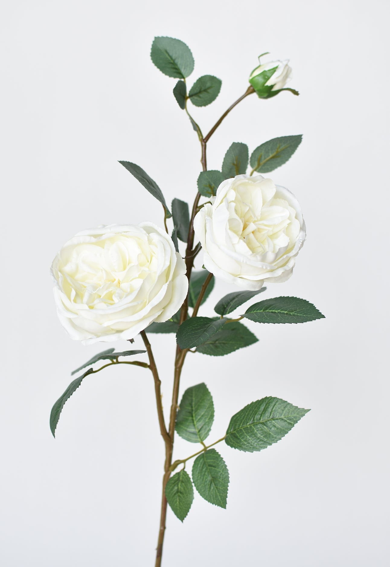 29" Faux Cabbage Rose Stem White - Walmart.com